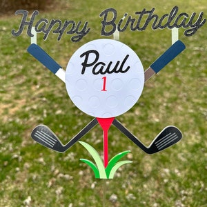 Personalized Golf Themed Birthday Cake Topper - Etsy