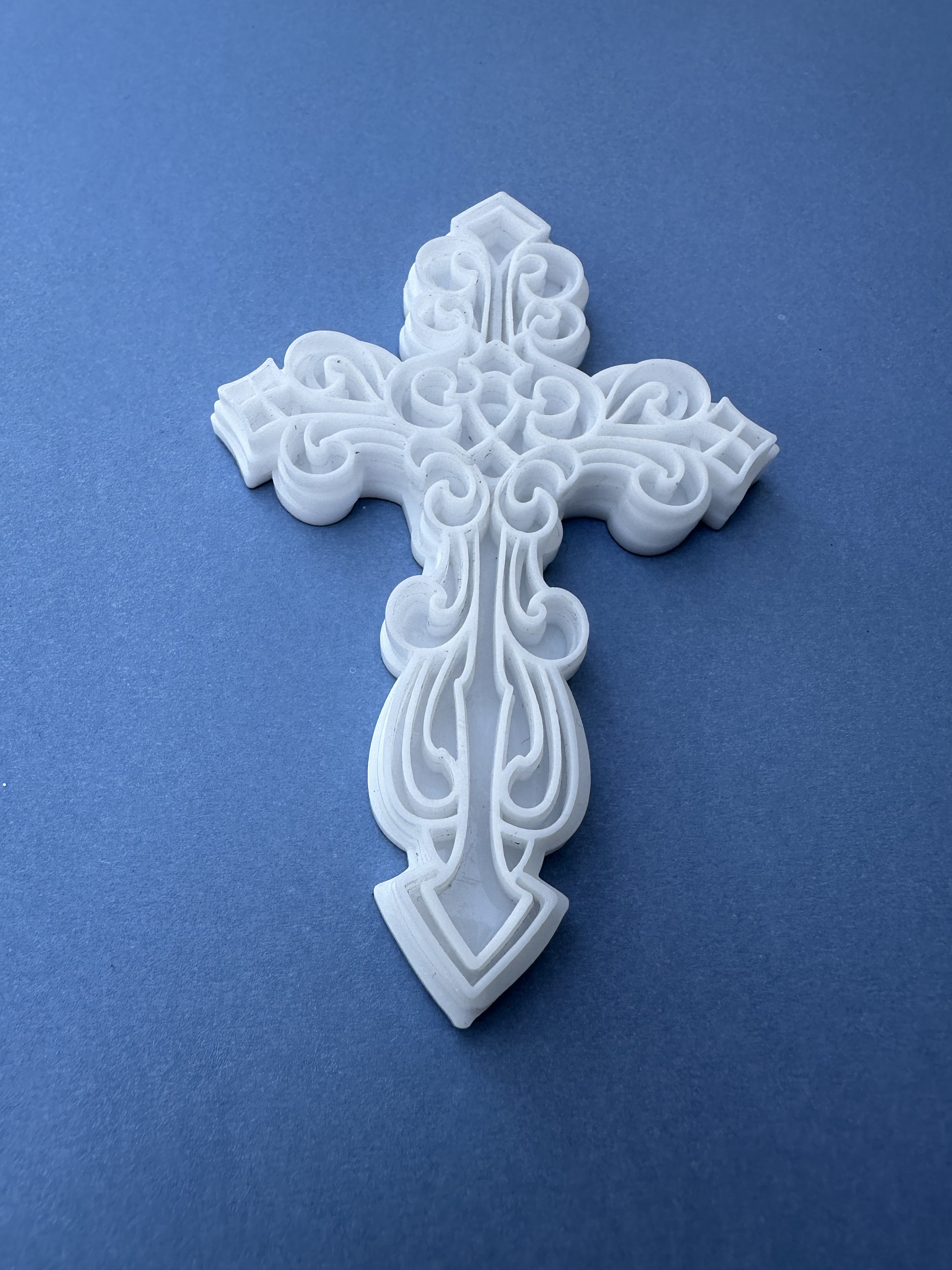 3D Layered White Acrylic Cross Cake Charm - Front Cake Topper - Etsy