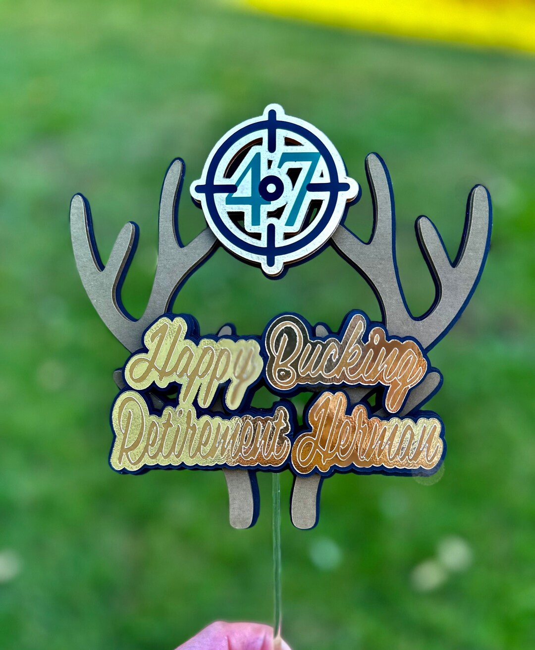 Retirement Hunter Deer Themed 3D Cake Topper - Personalized - Etsy