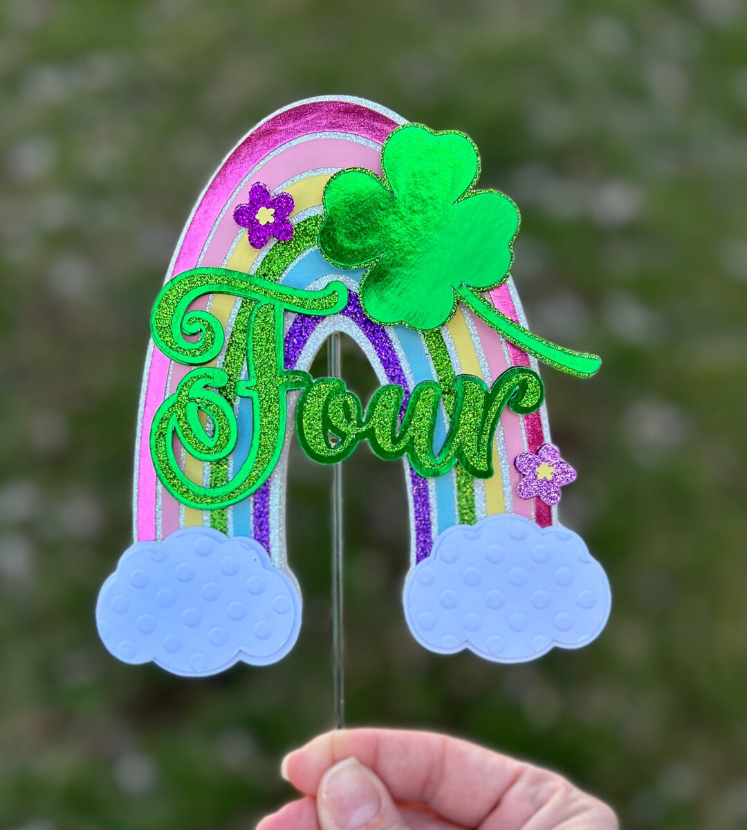 Any Age Clover Rainbow Cake Topper and Matching T-shirt - Etsy