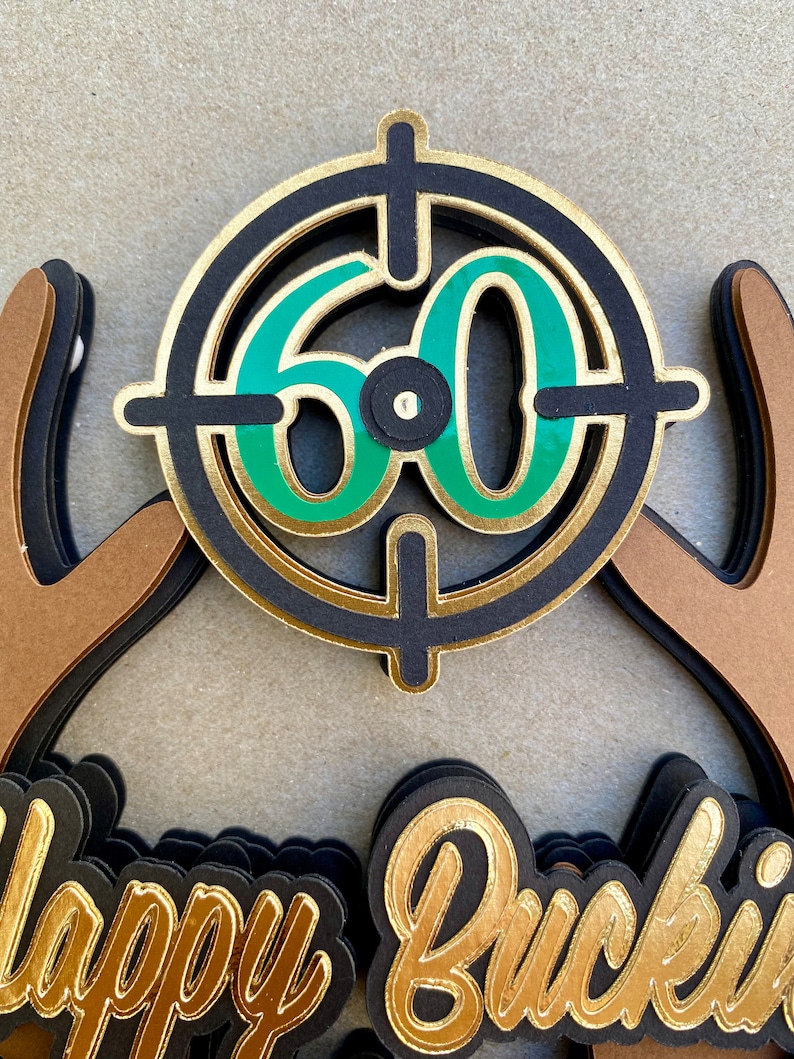 Hunter Deer Themed 3D Cake Topper Personalized - Etsy