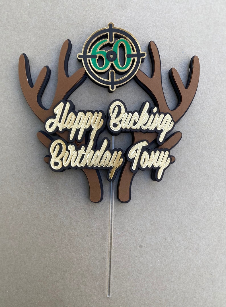 Hunter Deer Themed 3D Cake Topper Personalized - Etsy