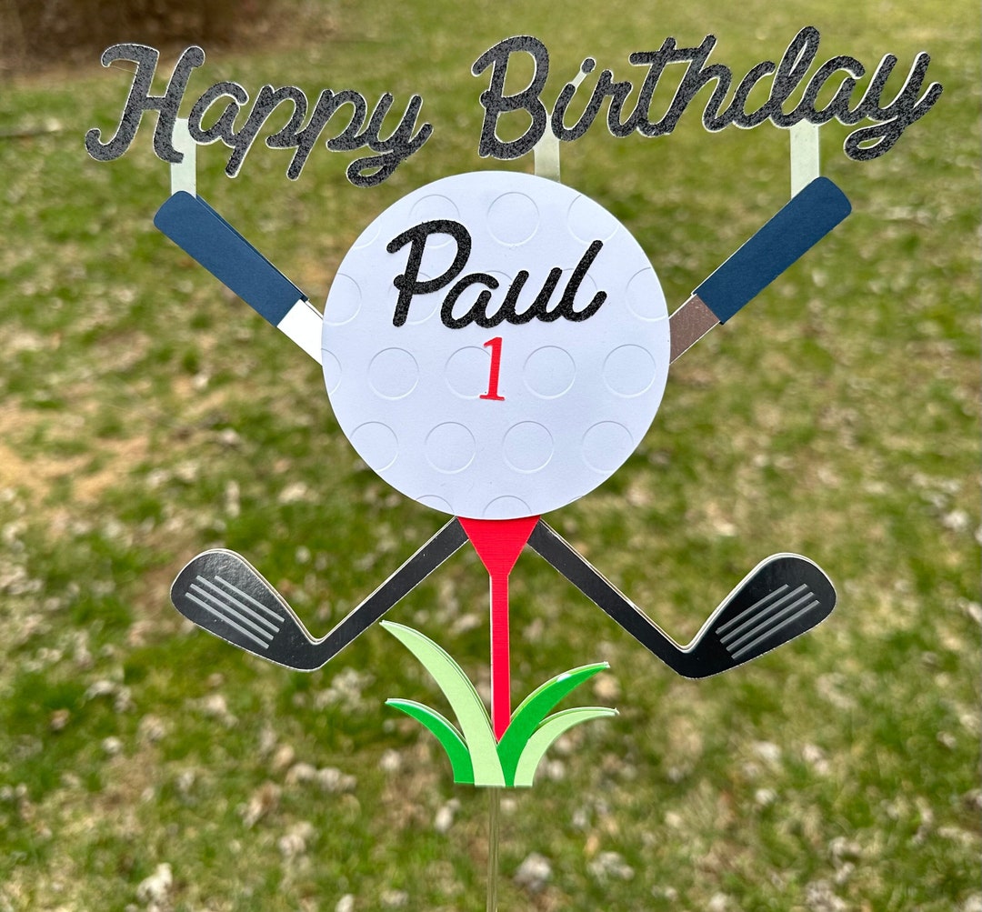 Personalized Golf Themed Birthday Cake Topper - Etsy