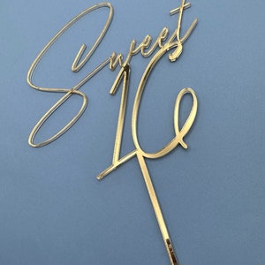 Sweet 16 Acrylic Cake Topper - Many Colors Available - Etsy