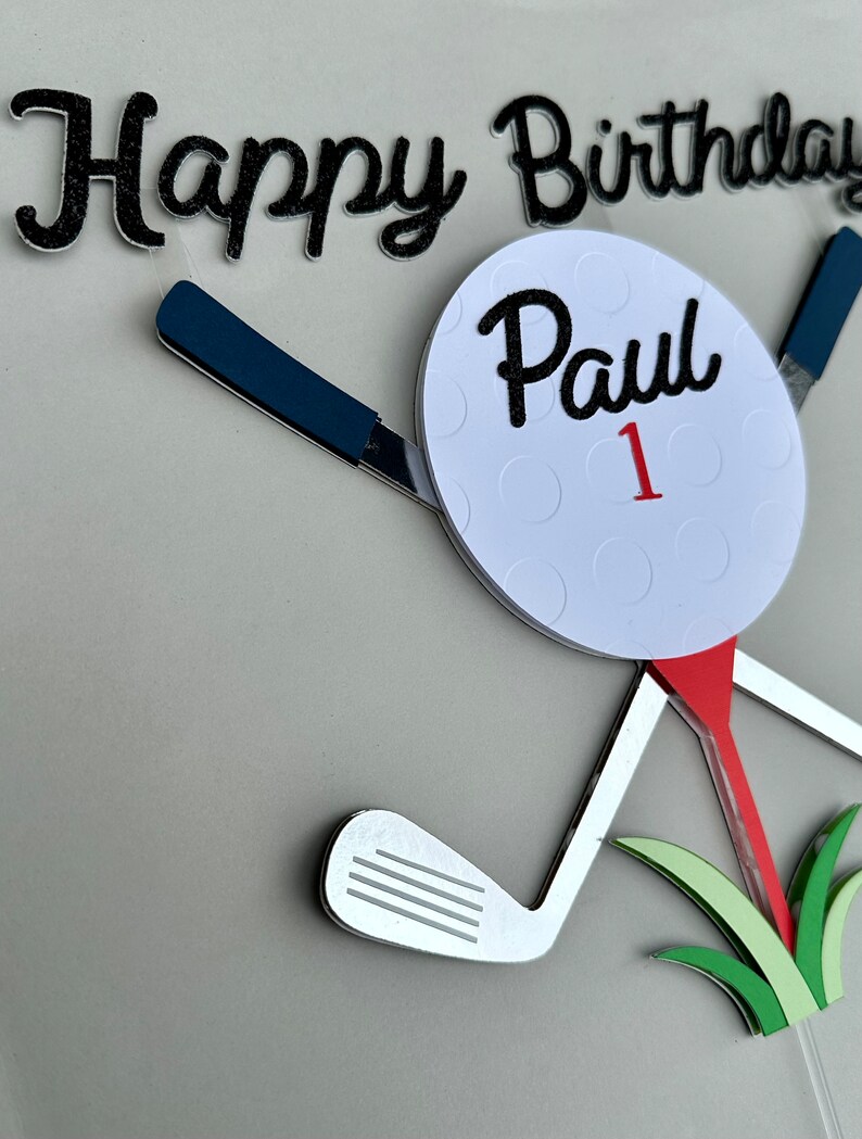Personalized Golf Themed Birthday Cake Topper - Etsy