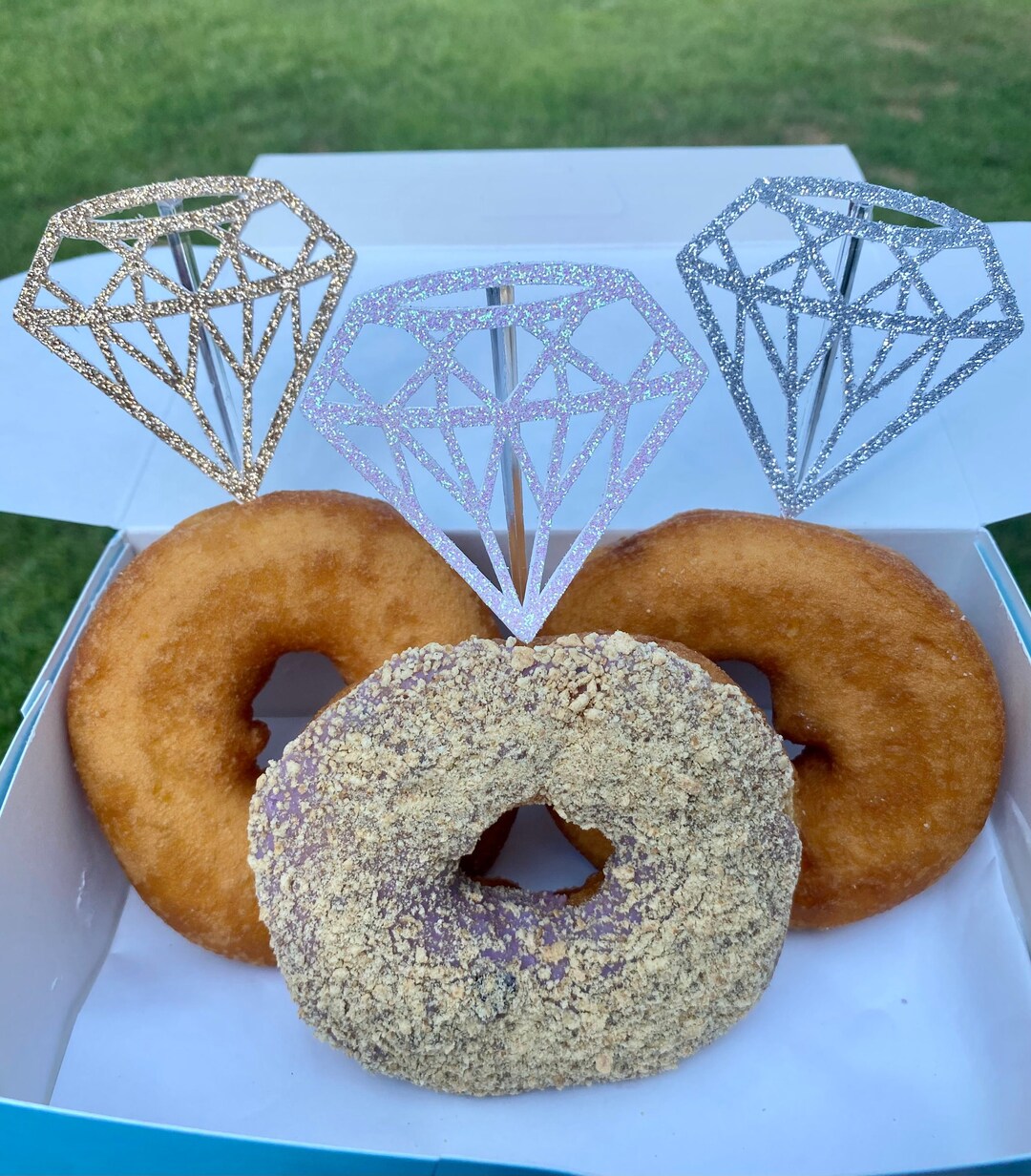 Diamond Cupcake / Donut Ring Toppers - Bachelorette Bridal Shower ...