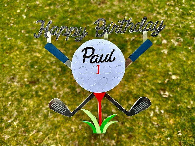 Personalized Golf Themed Birthday Cake Topper - Etsy