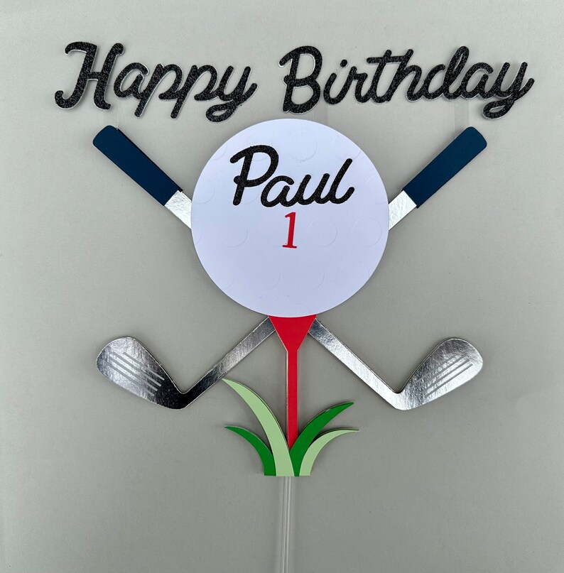Personalized Golf Themed Birthday Cake Topper - Etsy