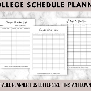College Schedule Planner | University Planning | Student Planner ...
