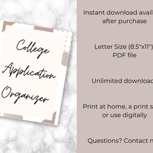 College Application Planner, College Admissions Tracker - Etsy