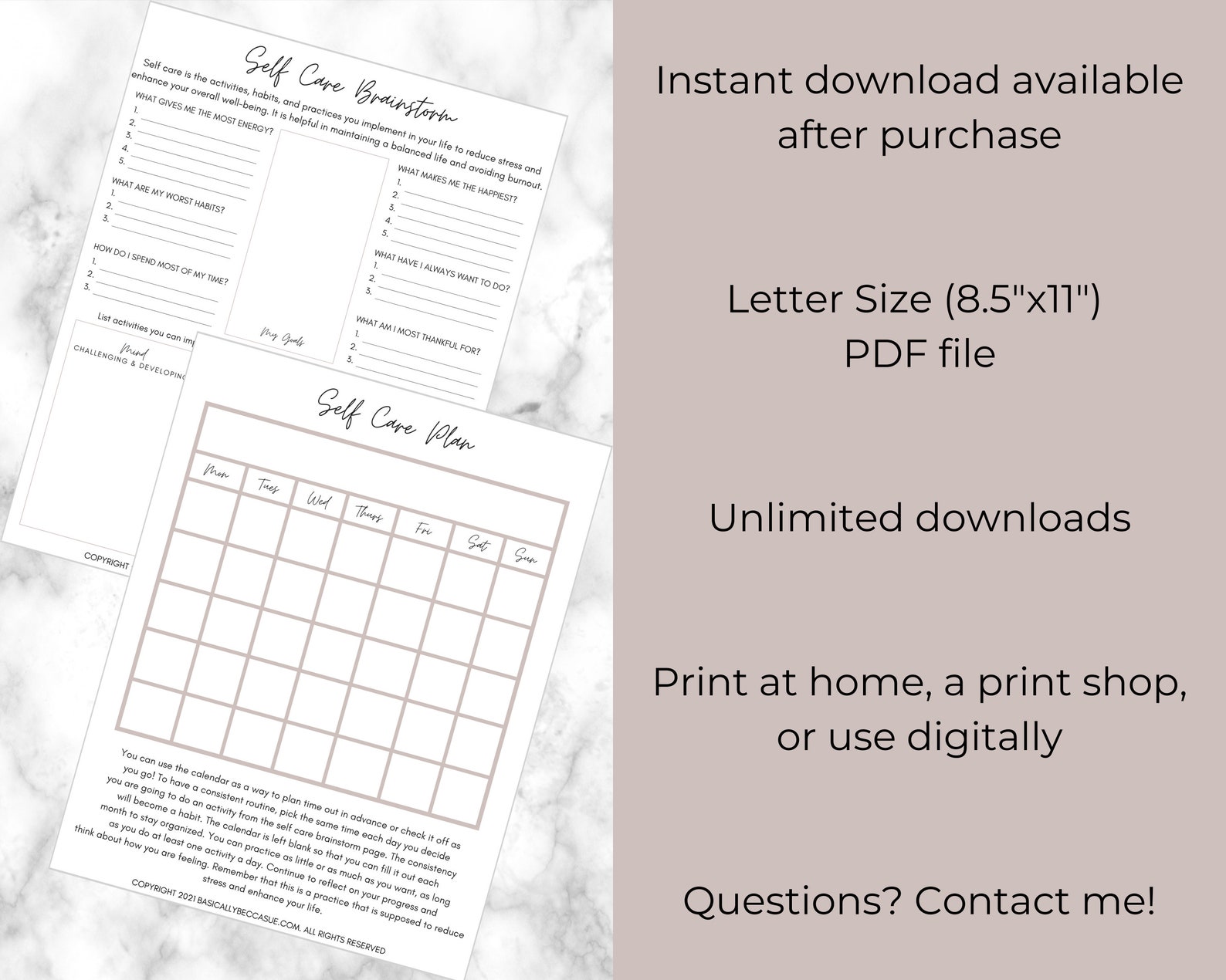 Monthly Self Care Plan Printable, Self Care Habit Tracker - Etsy