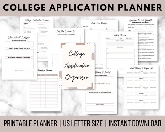 College Application Planner College Admissions Tracker - Etsy
