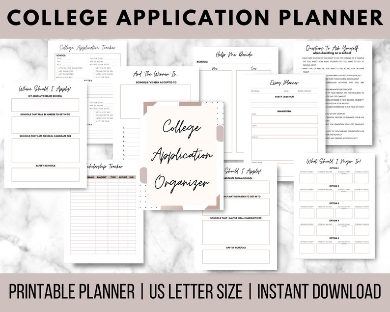 College Application Planner, College Admissions Tracker - Etsy