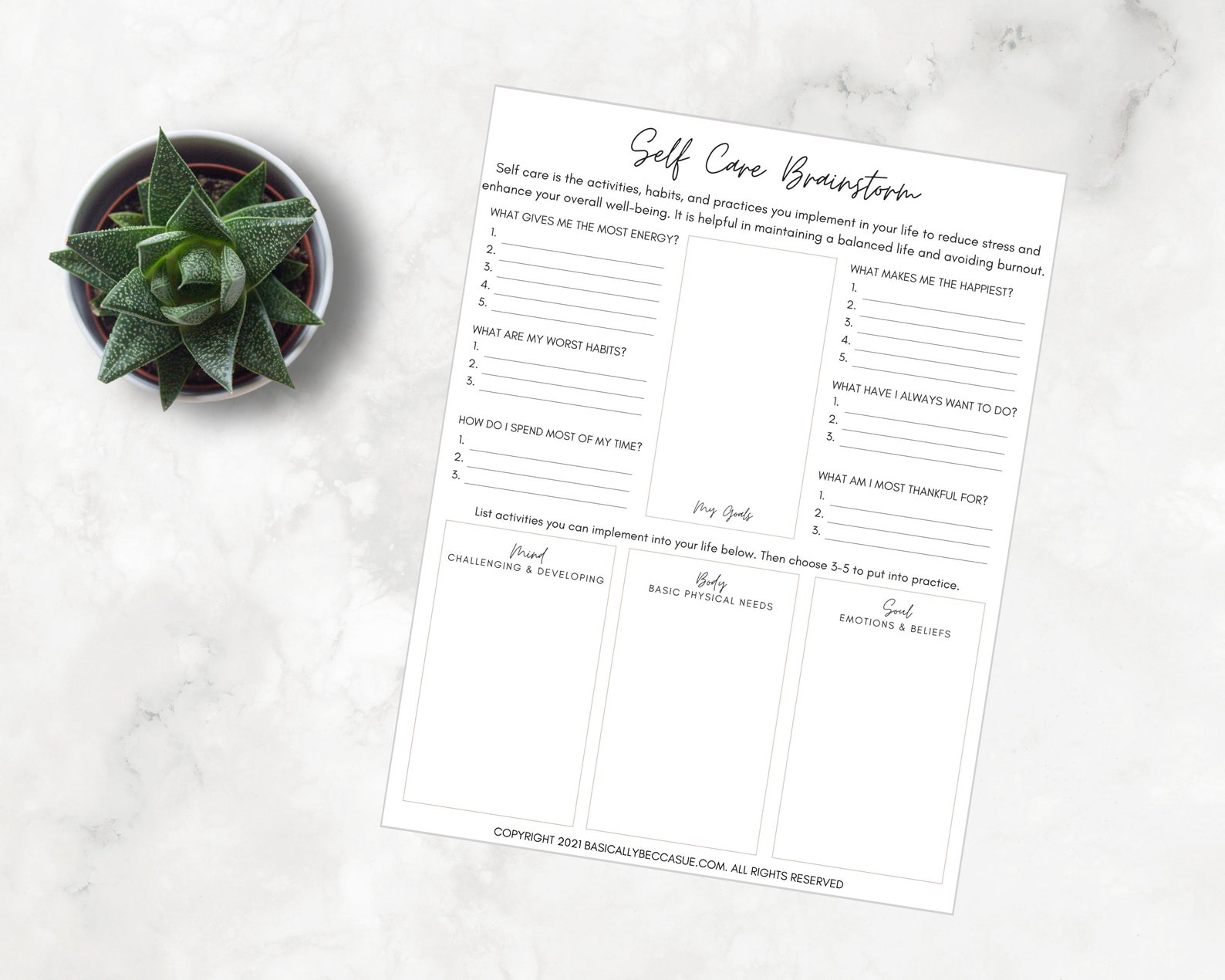 Monthly Self Care Plan Printable, Self Care Habit Tracker - Etsy