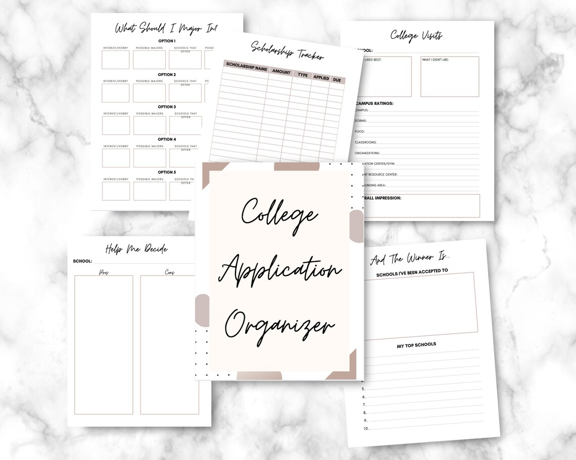 College Application Planner, College Admissions Tracker - Etsy