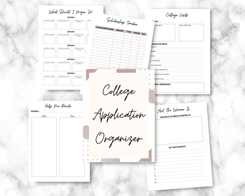 College Application Planner, College Admissions Tracker - Etsy