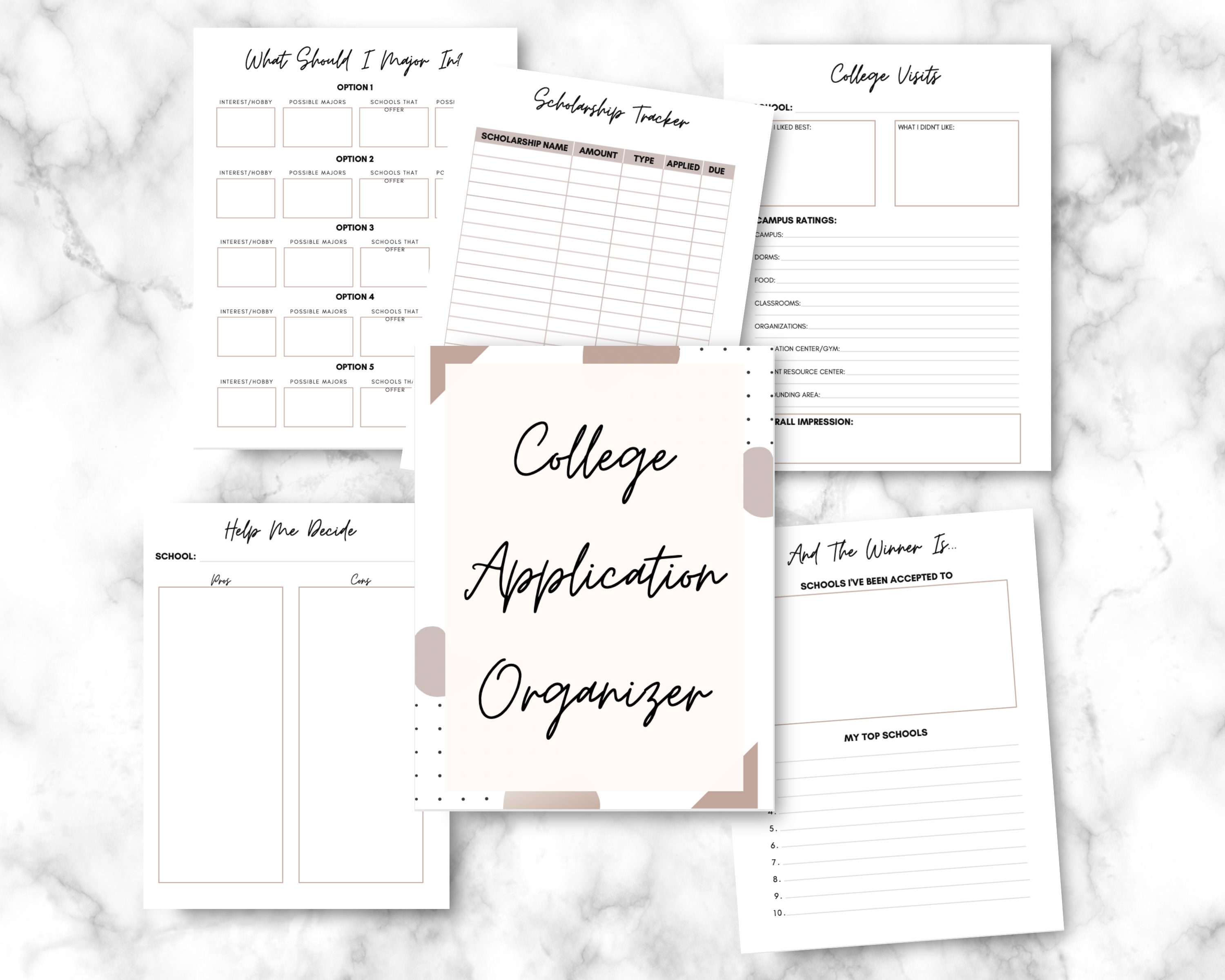 College Application Planner, College Admissions Tracker - Etsy