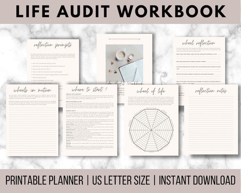 Life Audit Workbook Dream Life, Self Development Planner, Life Purpose ...