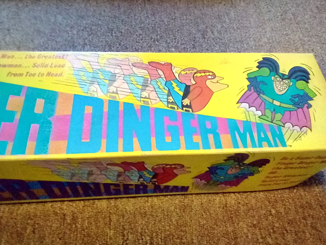 Vintage Finger Dinger Man Super Hero Game Mattel 1969 Rare Needs Rubber ...