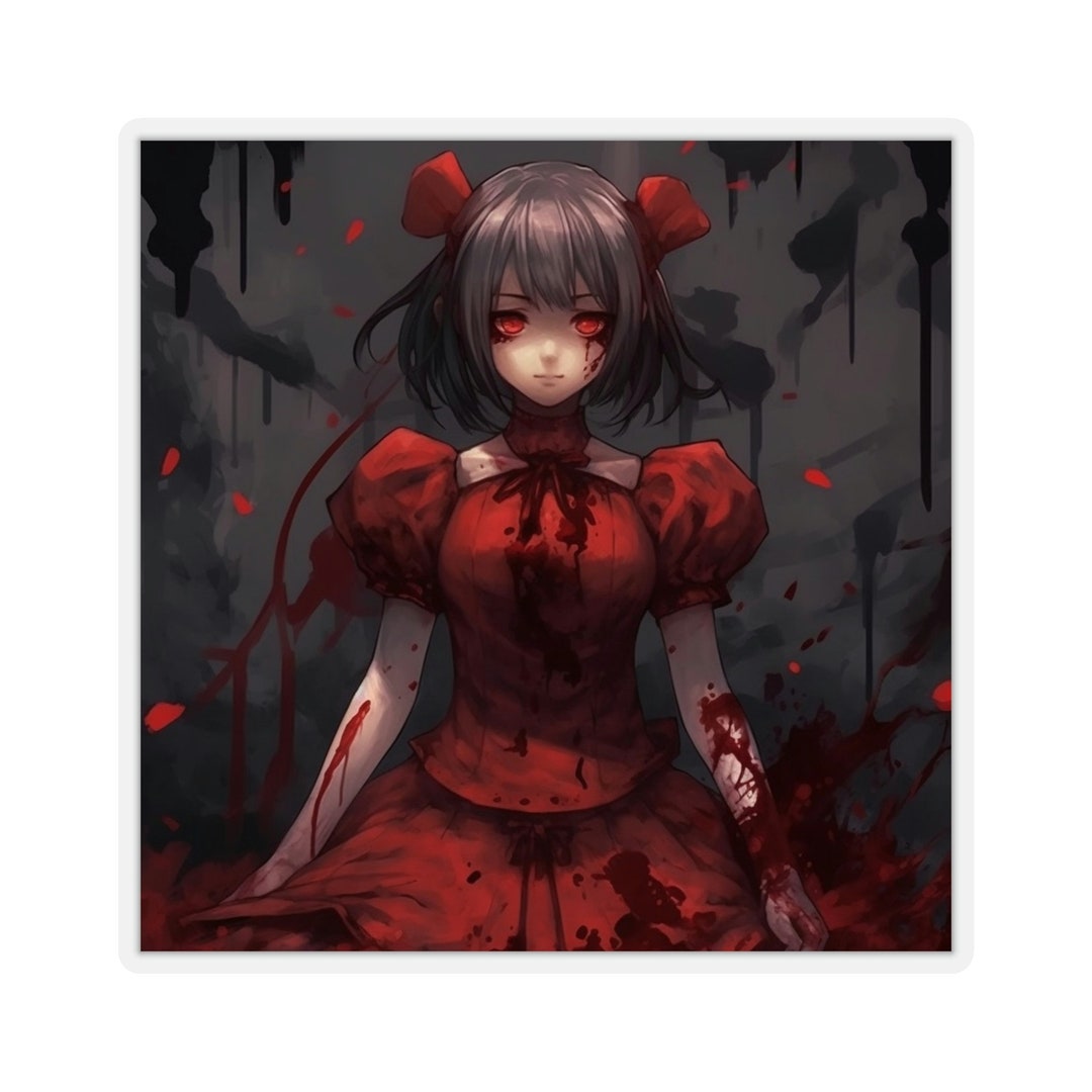 Gory Anime Blood Splatter Sticker - Etsy