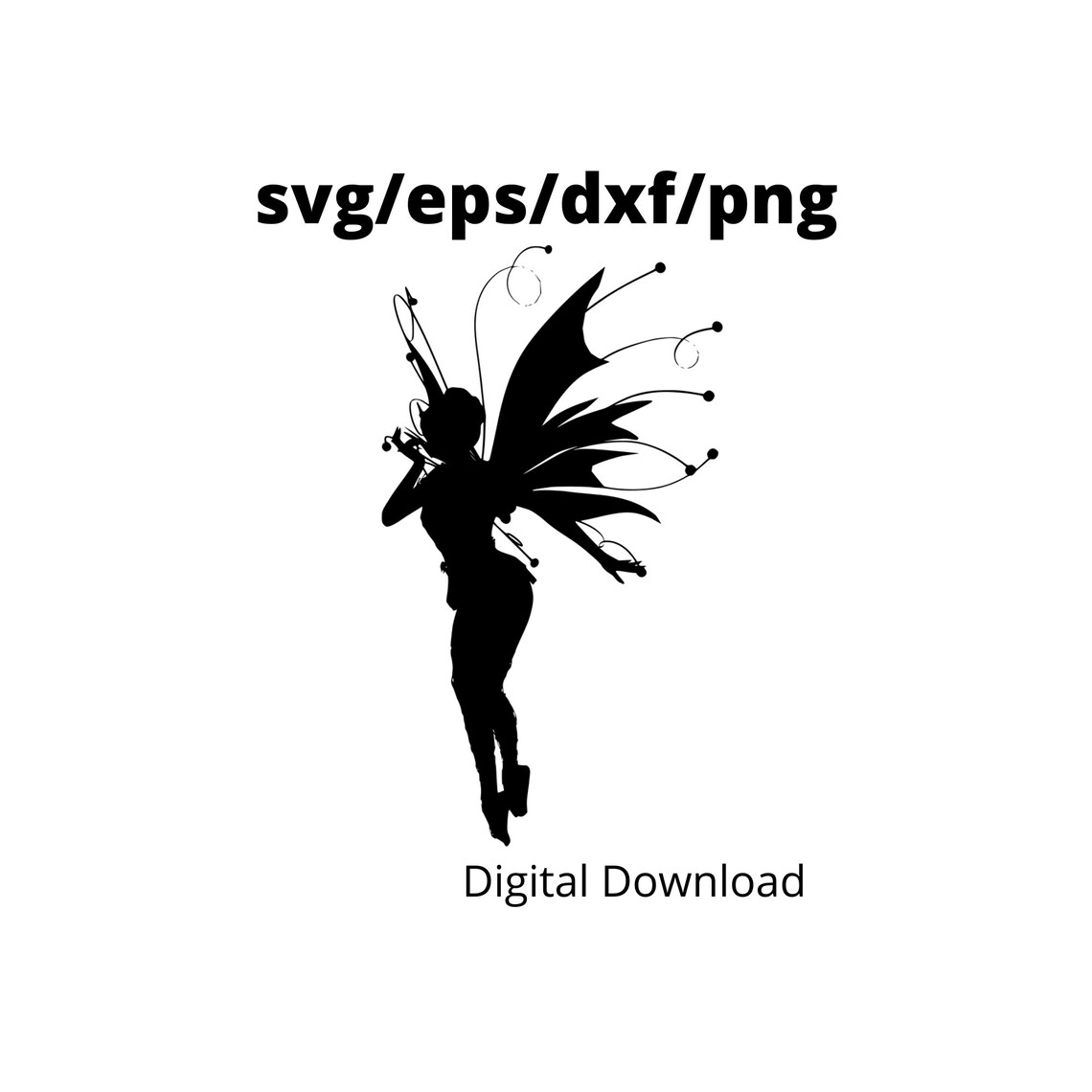 Fairy Svg, Fairy Dxf, Fairy Svg Cricut, Fairy Silhouette Cut File ...