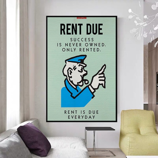 Monopoly Rent Due Poster - Etsy