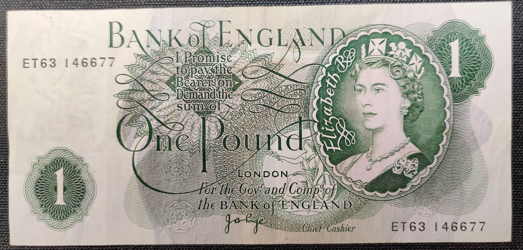 1970 One Pound Banknote From the UK Signed by Chief Cashier J - Etsy UK