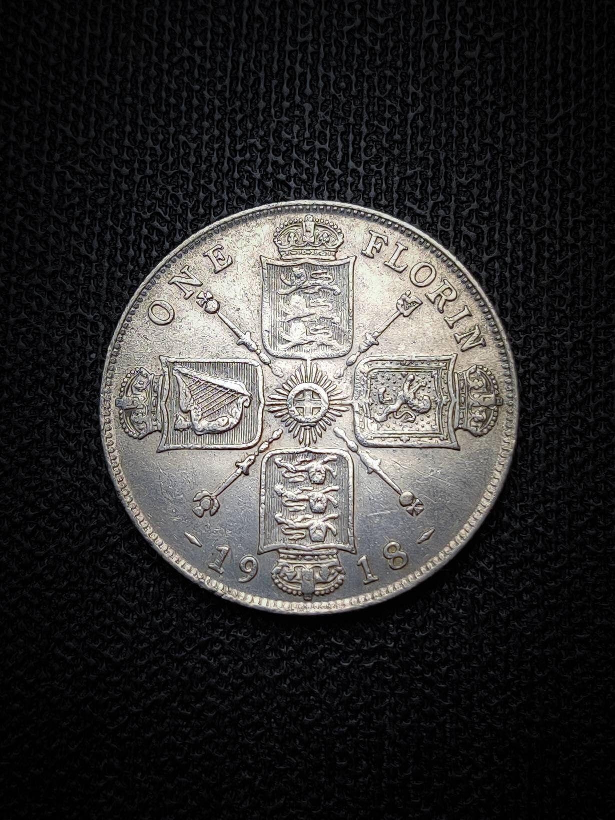 1918 Gorgeous Silver Authentic One Florin Two Shillings Coin - Etsy