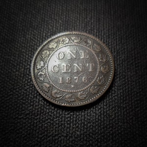 1876 Victorian One Cent Beautiful Coin From Canada Featuring Queen ...