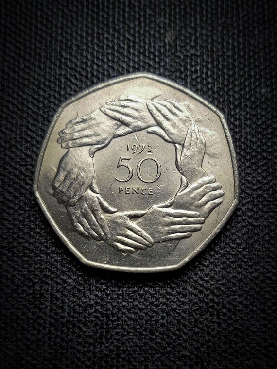 1973 EU Hands 50p 50 Pence Large Coin From UK - Etsy UK
