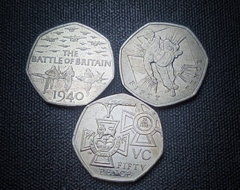 The UK Battle of Britain 50p - Etsy