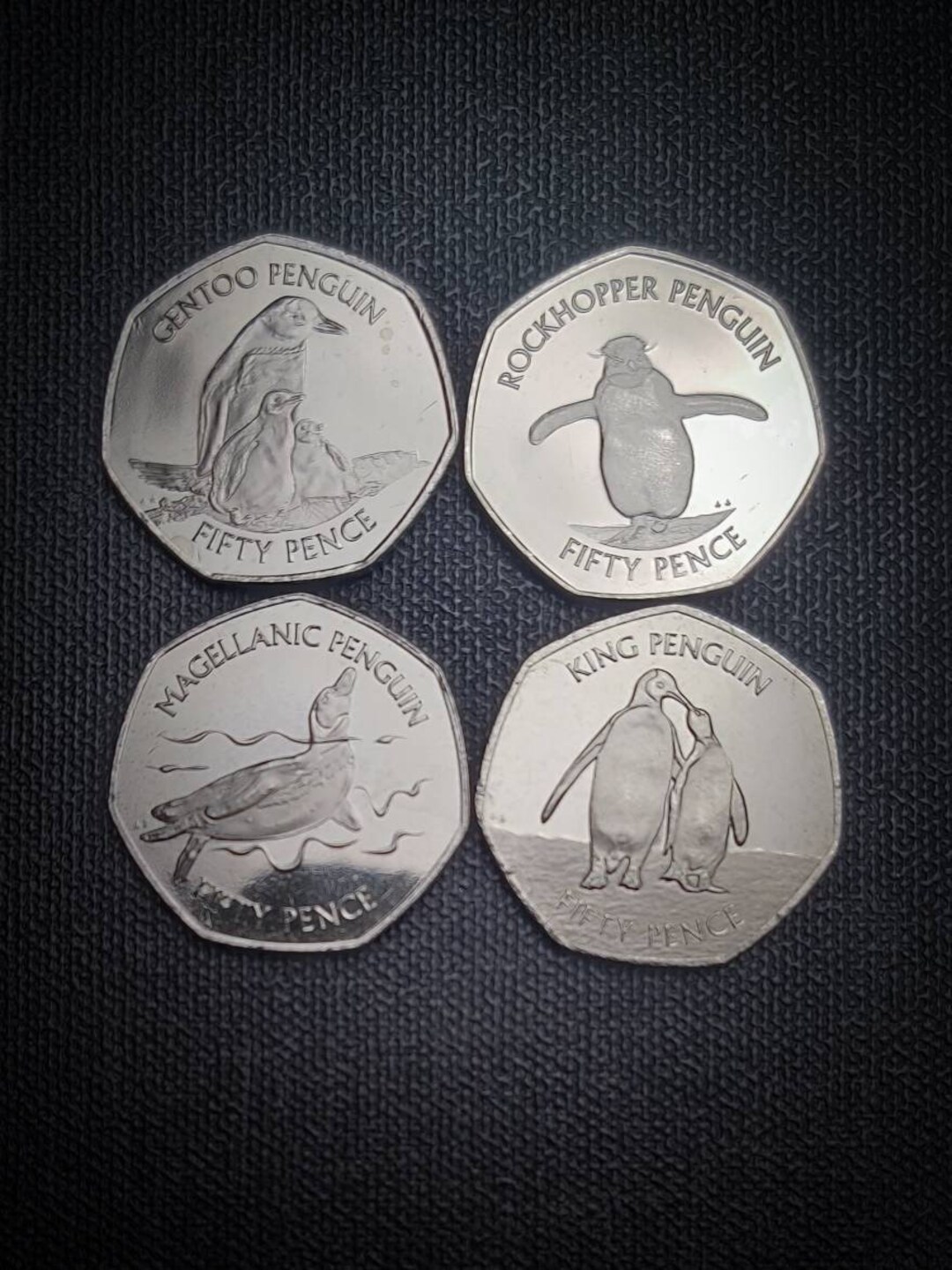 Set of 4 Penguins Fifty Pence 50p Coins Cute Set or 4 Uncirculated ...