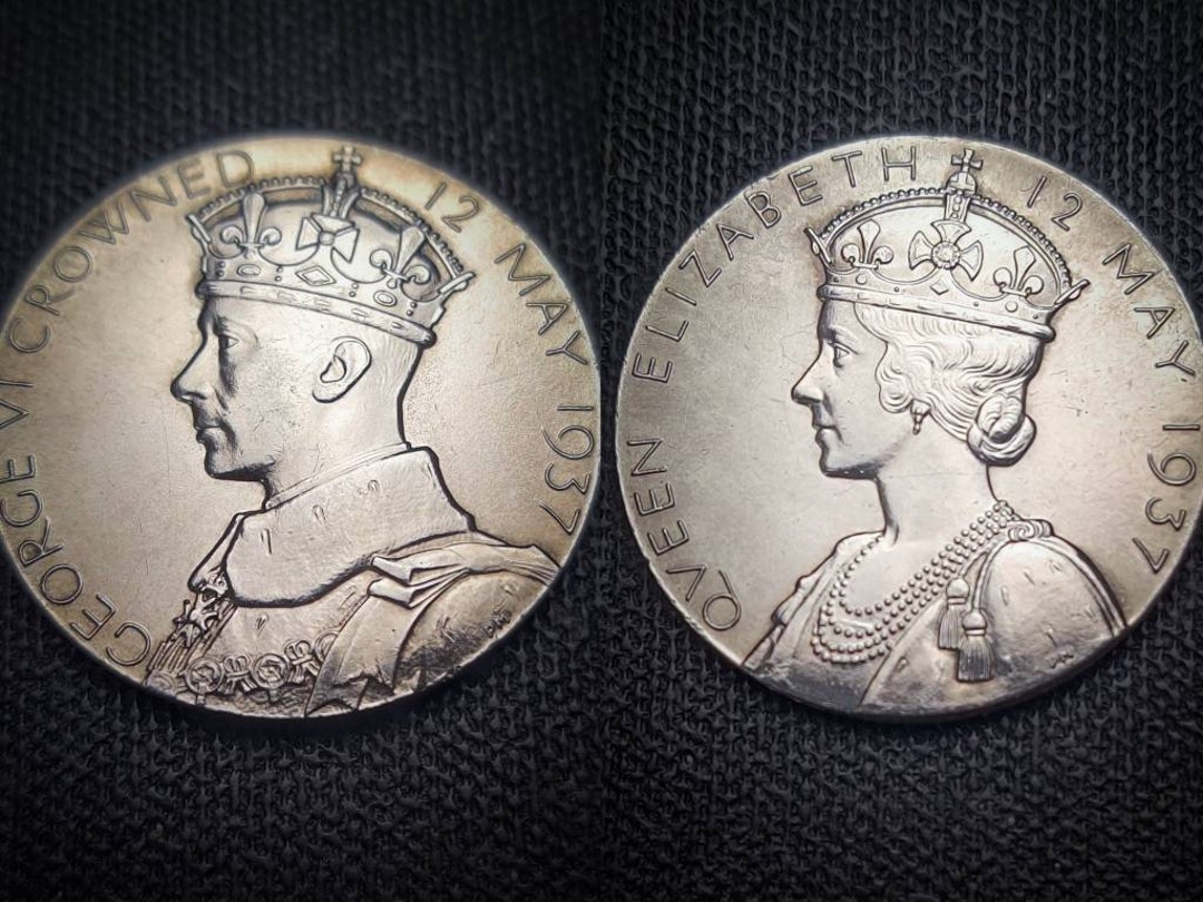 Coronation Silver 1937 King George VI Medal Featuring Queen - Etsy