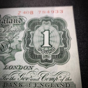 1950s One Pound Beautiful Banknote in Lovely Condition - Etsy