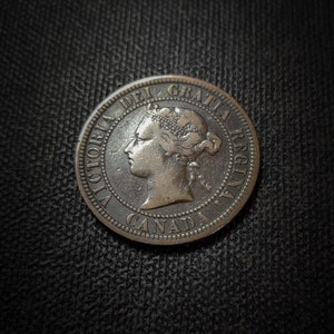 1876 Victorian One Cent Beautiful Coin From Canada Featuring Queen ...