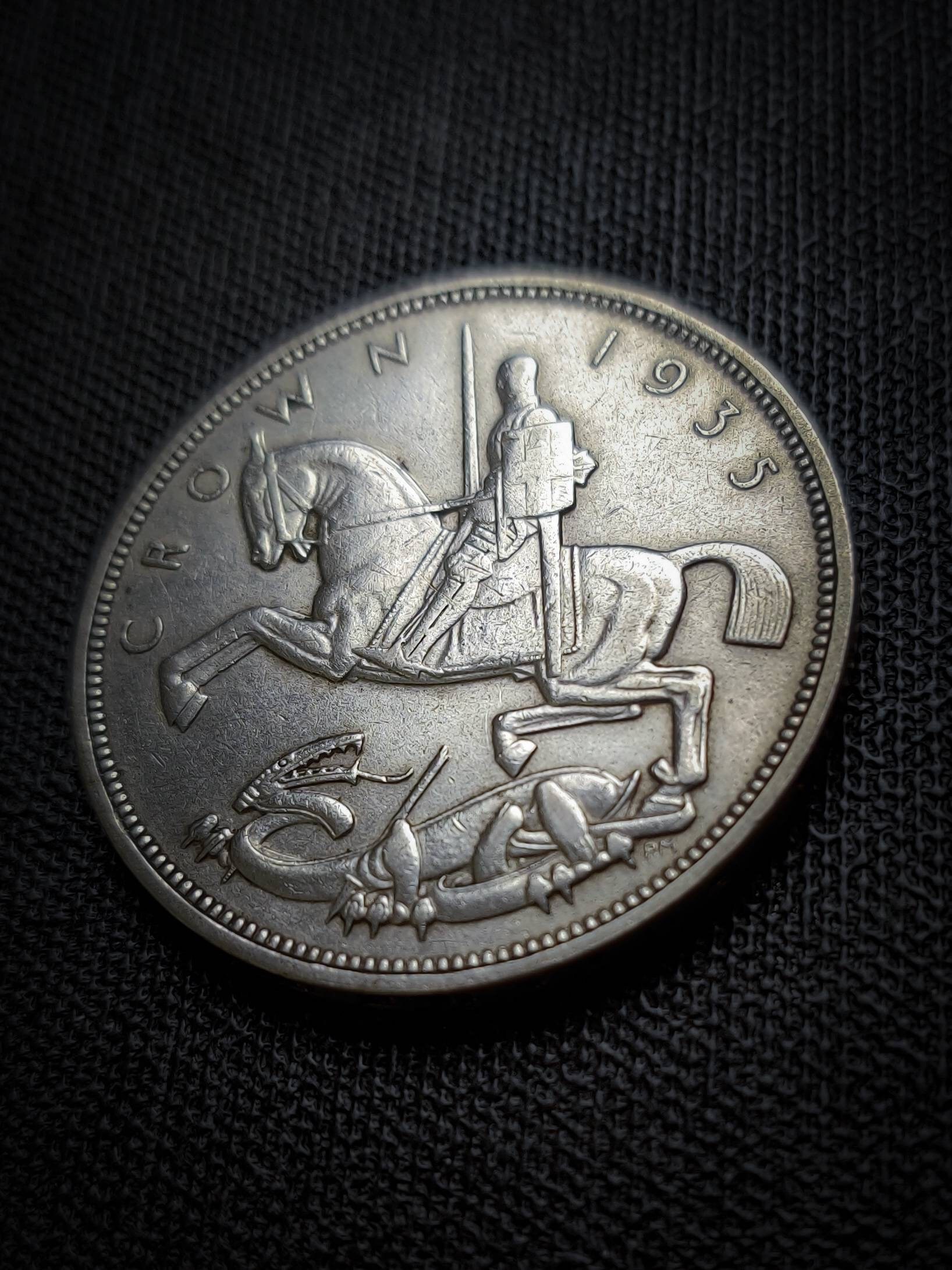 1935 Silver Coin St George One Crown Coin From the UK - Etsy UK