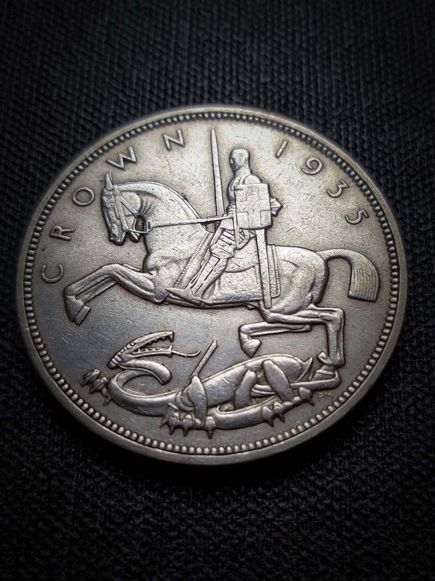 1935 Silver Coin St George One Crown Coin From the UK - Etsy UK