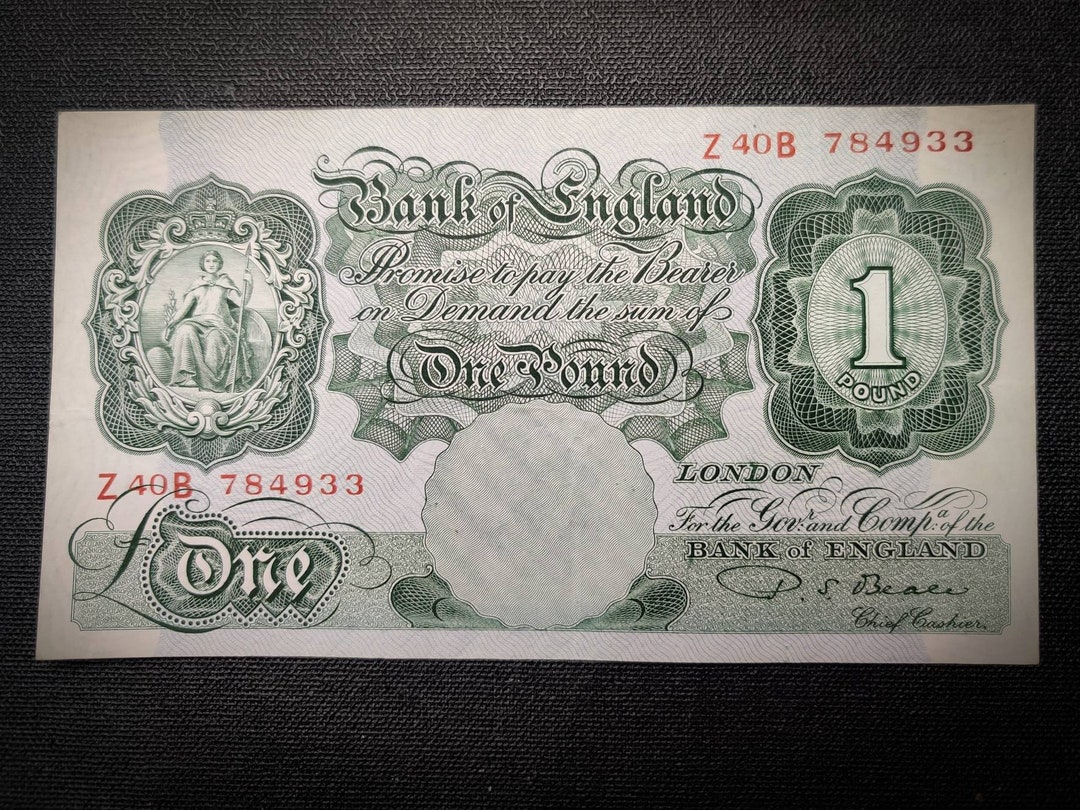 1950s One Pound Beautiful Banknote in Lovely Condition - Etsy