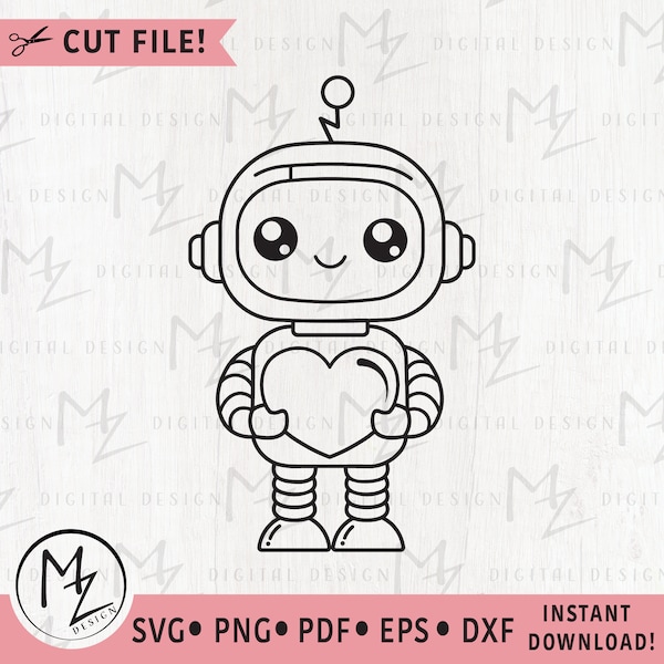 Robot Svg - Etsy