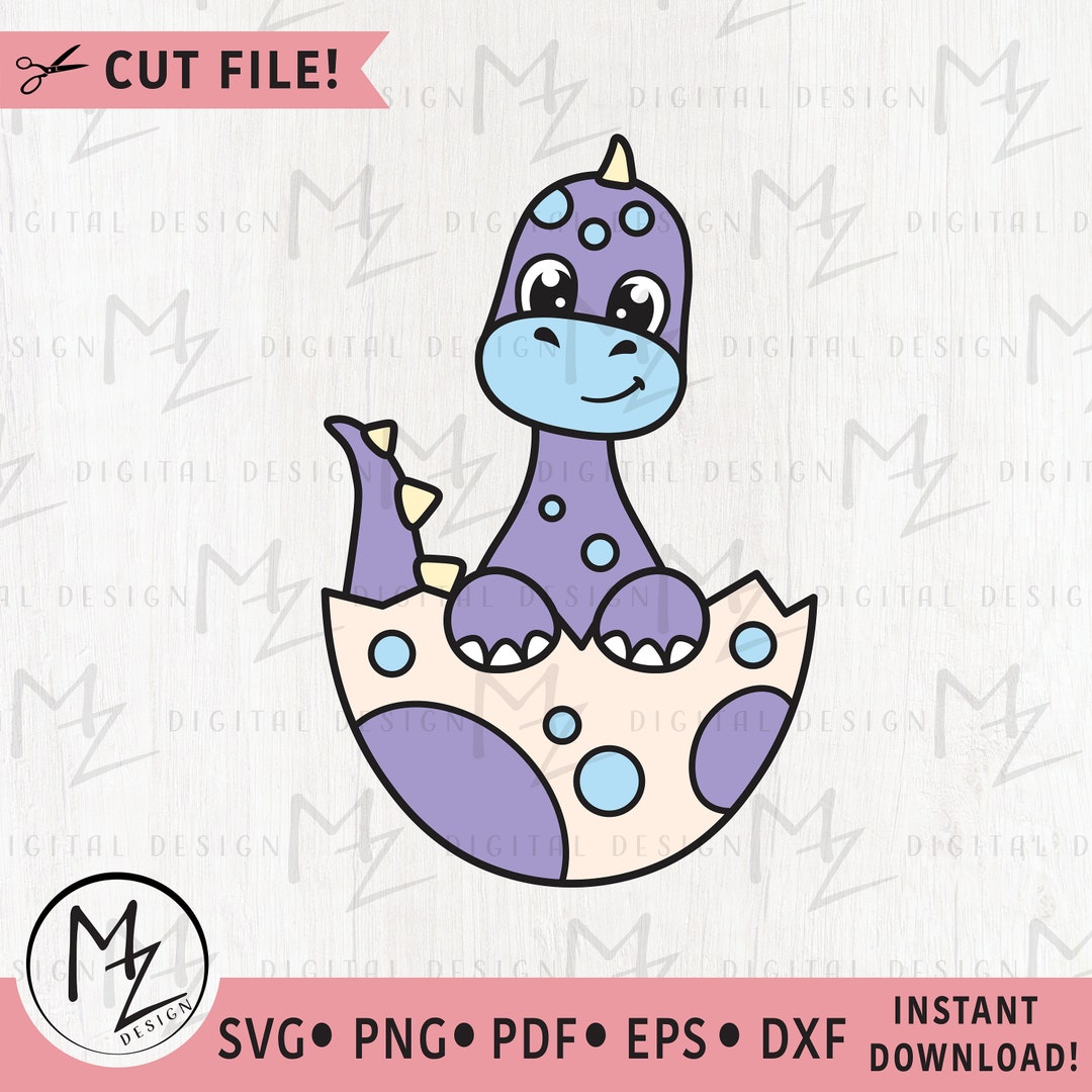 Brontosaurus SVG Baby Brontosaurus in Egg Jurassic Animal Cute Dino ...