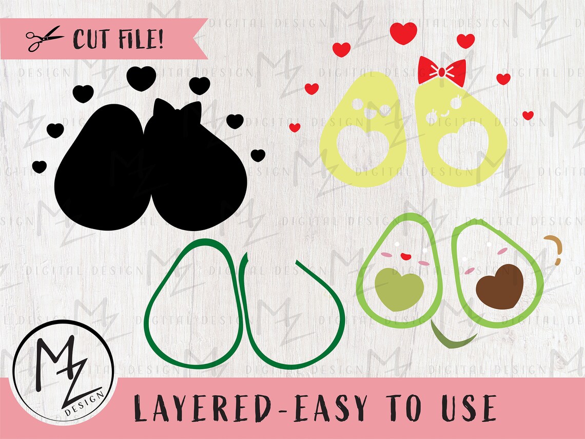 Cute Avocado Bundle Svg,mamacado Svg,dadacado Svg,valentine’s Day Svg ...