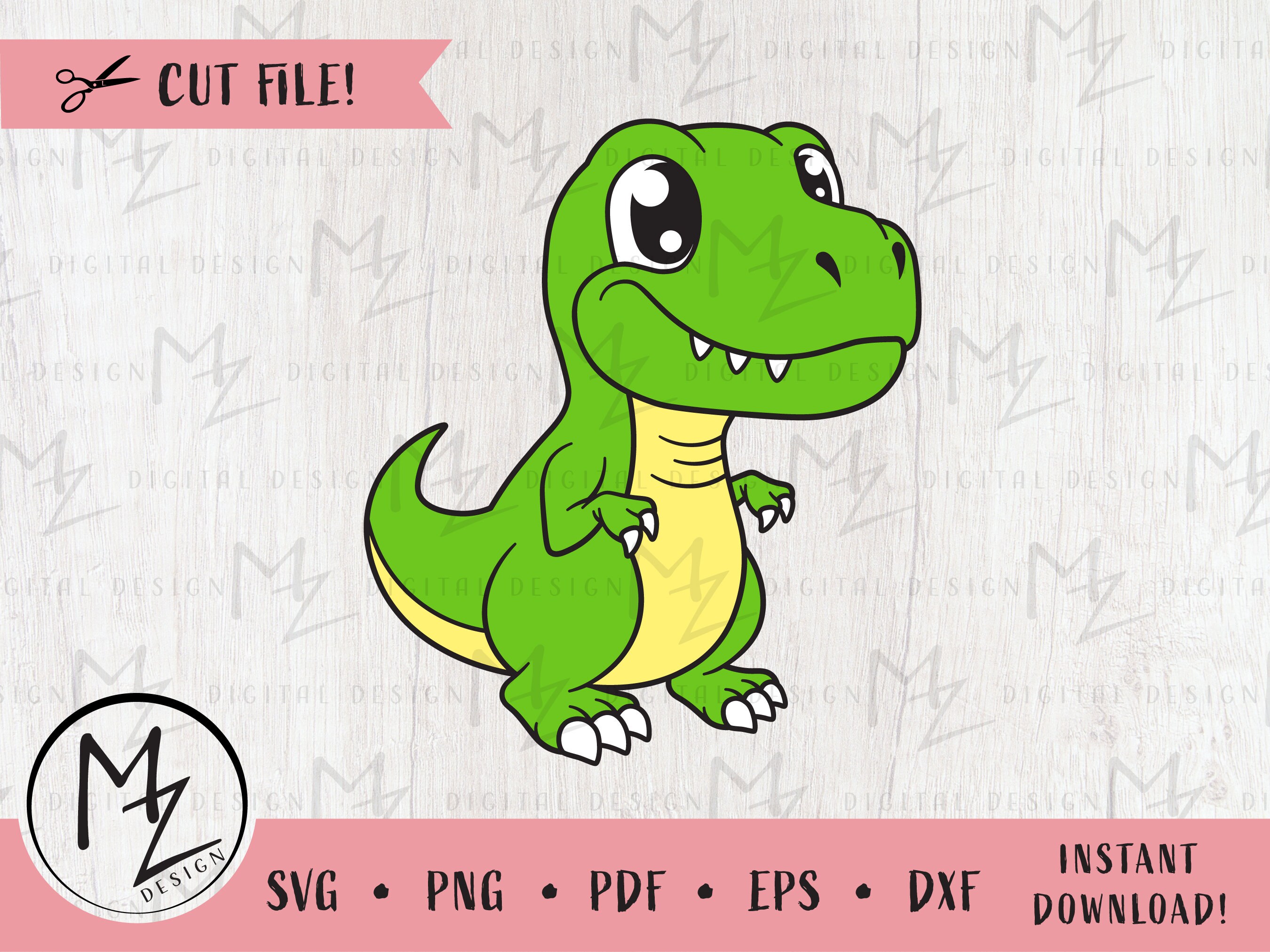 Cute T-rex SVG Layered Cut File Dinosaur Birthday Party - Etsy