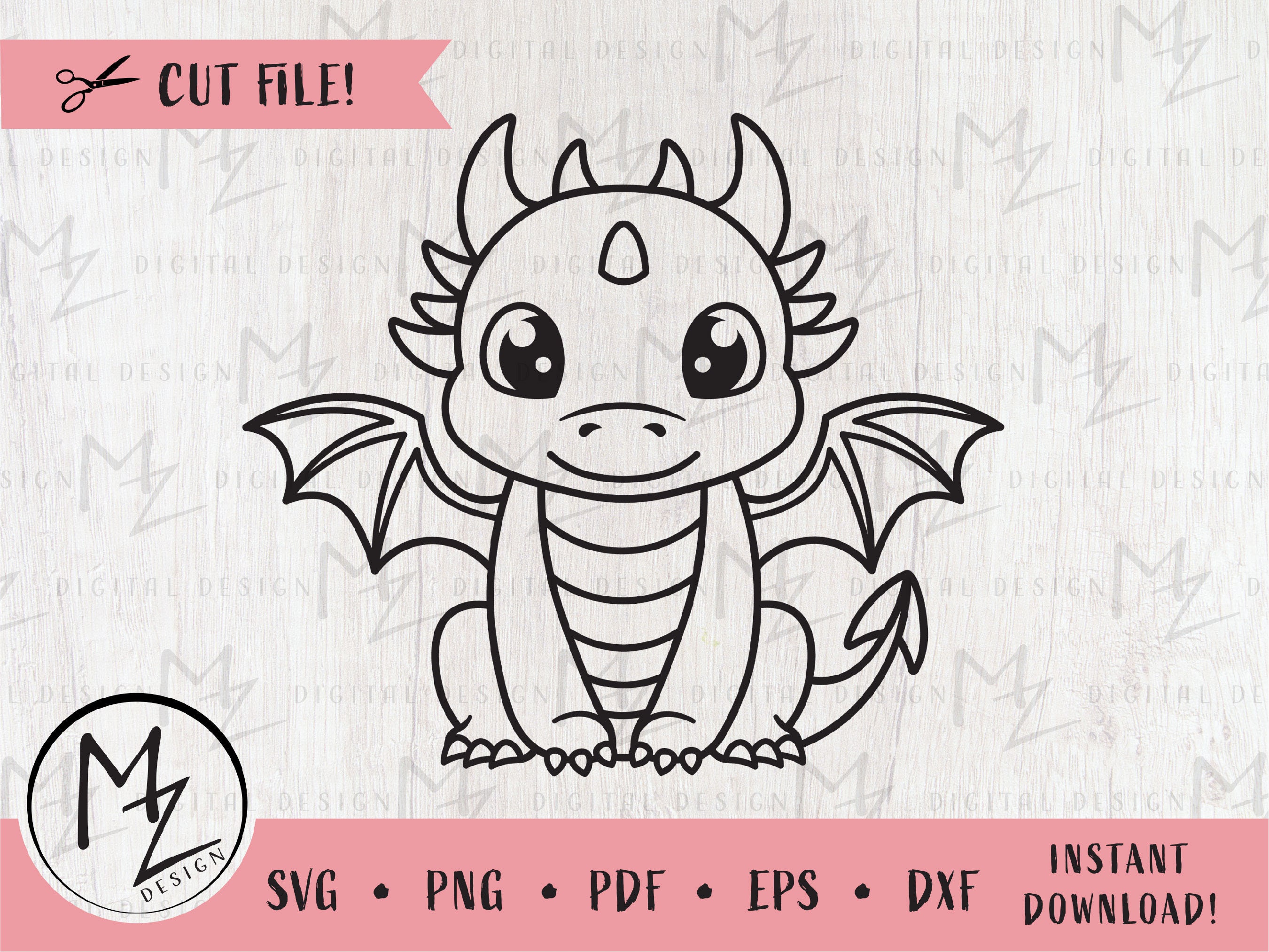 Cute Dragon SVG Fantasy SVG Kids Dragon Cute Mythical - Etsy