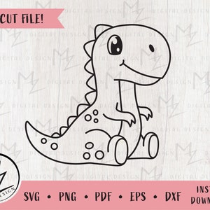 T-rex SVG Dinosaur Cute Baby Dino Tyrannosaurus Rex Jurassic - Etsy