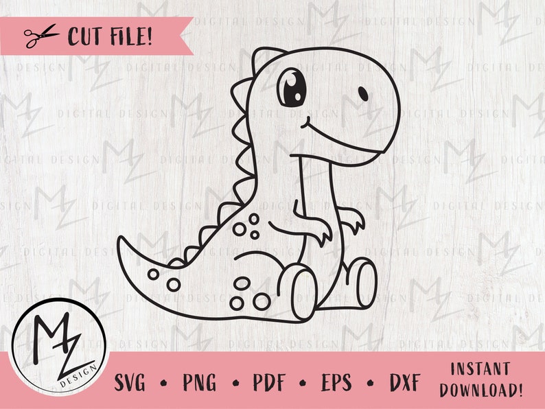 T-rex SVG Dinosaur Cute Baby Dino Tyrannosaurus Rex Jurassic - Etsy