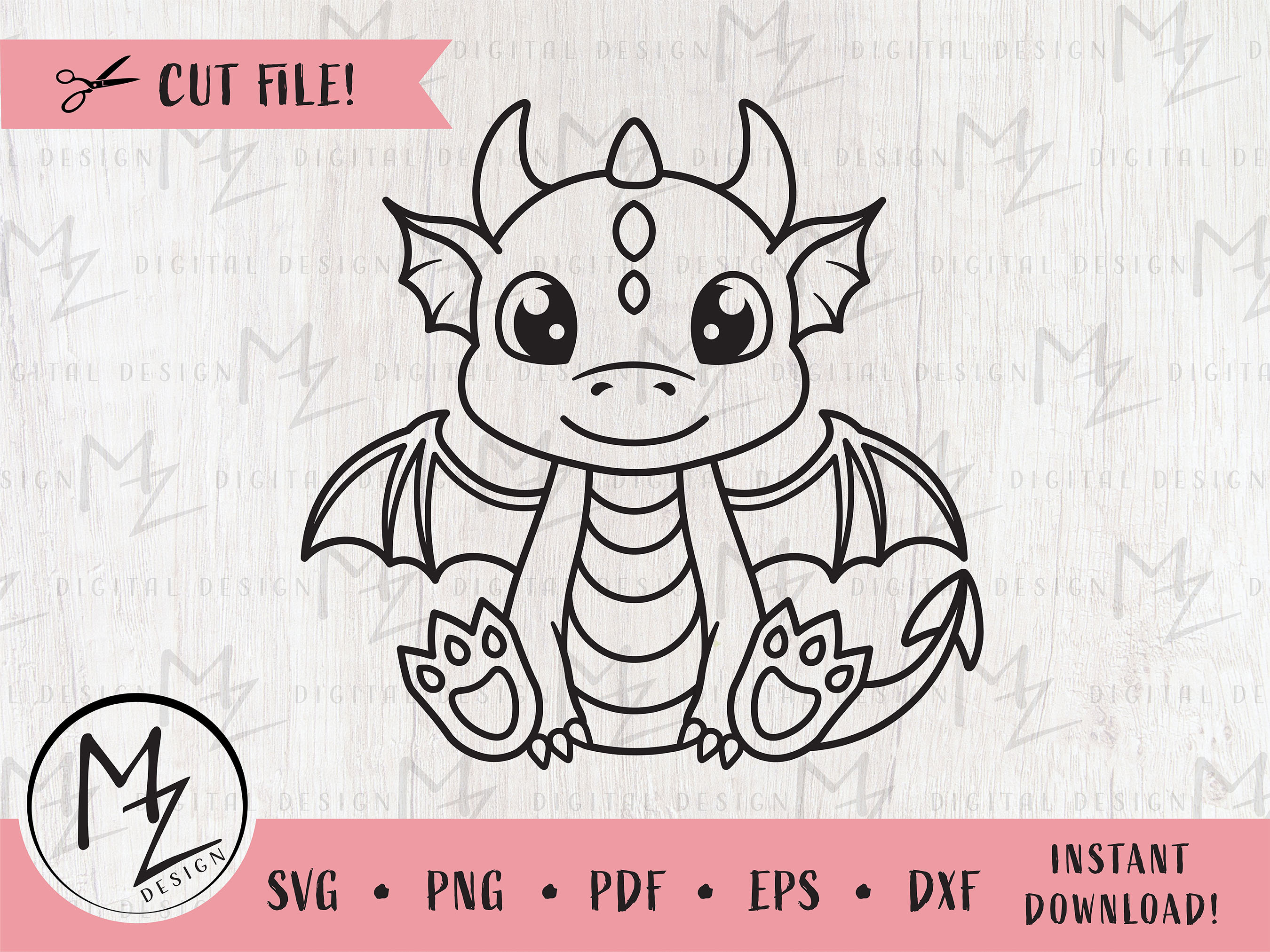 Baby Dragon SVG Fantasy SVG Cute Mythical Animal SVG - Etsy