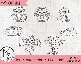 Book Dragon Svg Reading Librarian Cute Dragon Book - Etsy