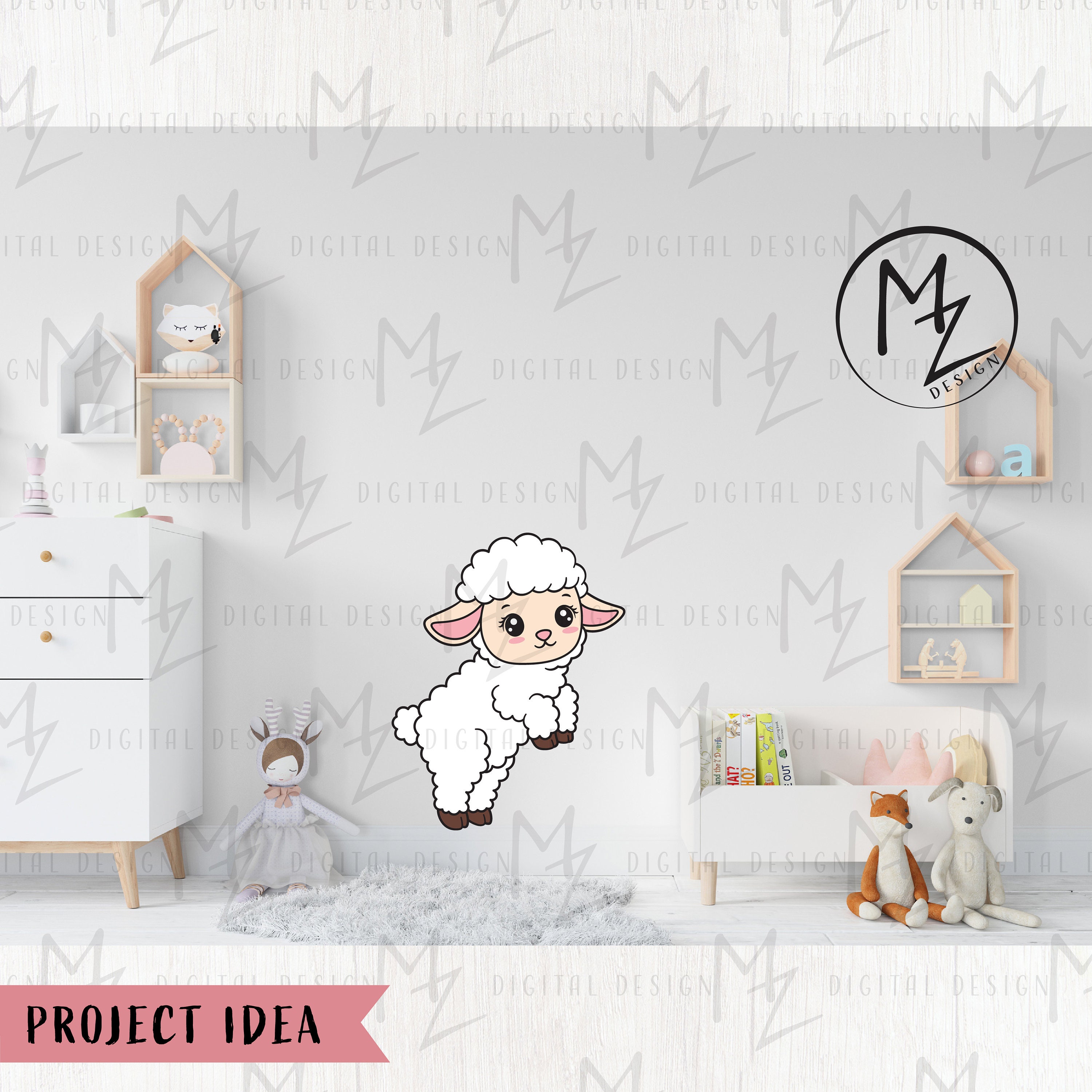 Cute Lamb SVG Hopping Lamb Baby Sheep Farm Animal Layered Cut File ...