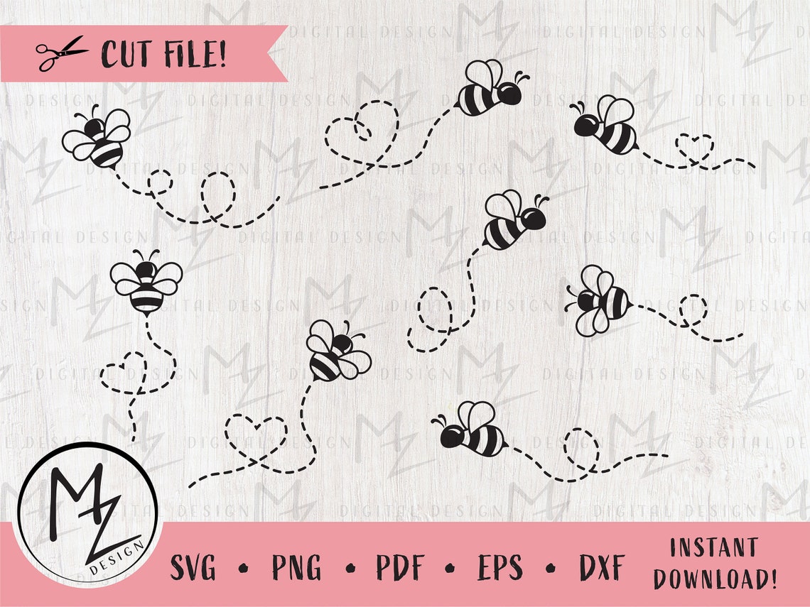 Bee Path Bundle SVG PNG Files for Cutting Machines Digital - Etsy