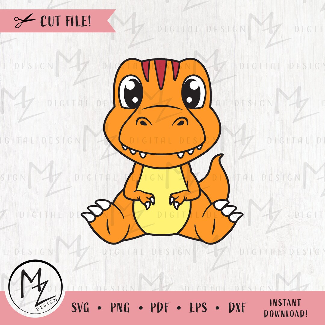 T-rex SVG Dinosaur Layered Cut File Tyrannosaurus Rex Cute Baby Dino ...